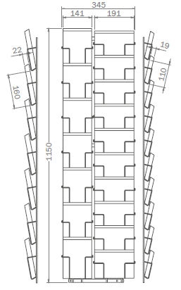 Postkort holder 1150 x 345 med 7 lommer højkant & 10 lommer vandret ...