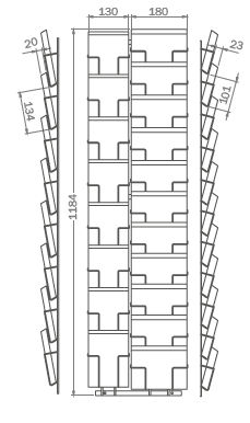 Postkort holder 1150 x 325 med 8 lommer højkant & 11 lommer vandret ...