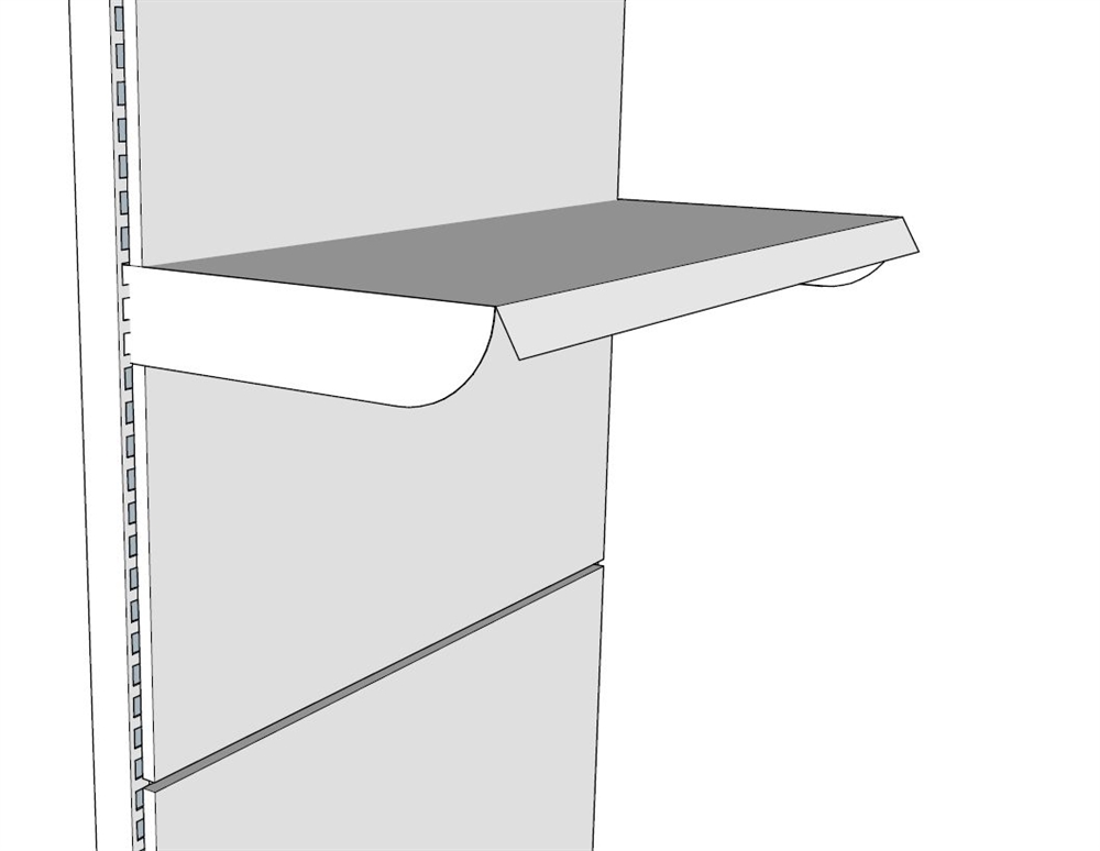 Hylde 90 x 40 cm, mat hvid PLA010 - Haahr Display